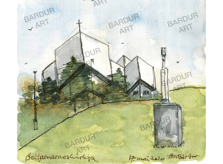 Eftirprentanir af vatnslitamyndum. Tilboðsverð. – Örn Bárður Jónsson ...