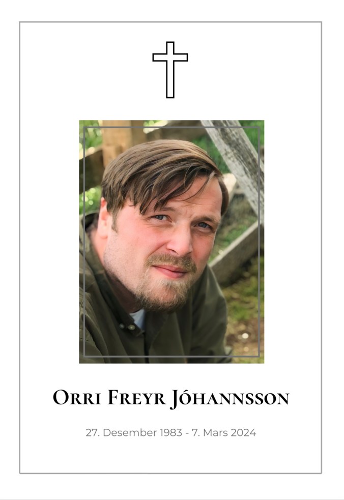 +Orri Freyr Jóhannsson 1983-2024 | Örn Bárður Jónsson